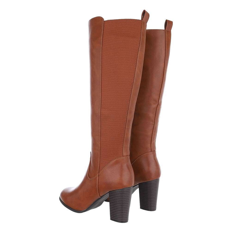 Bottines caramel petit talon bout rond